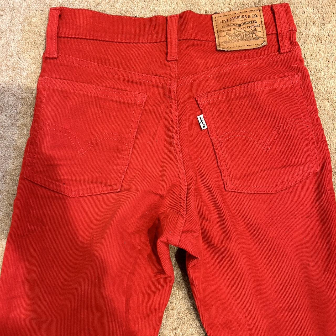 LEVIS red corduroy 501s Waist 24, leg 28 (size 6,... - Depop
