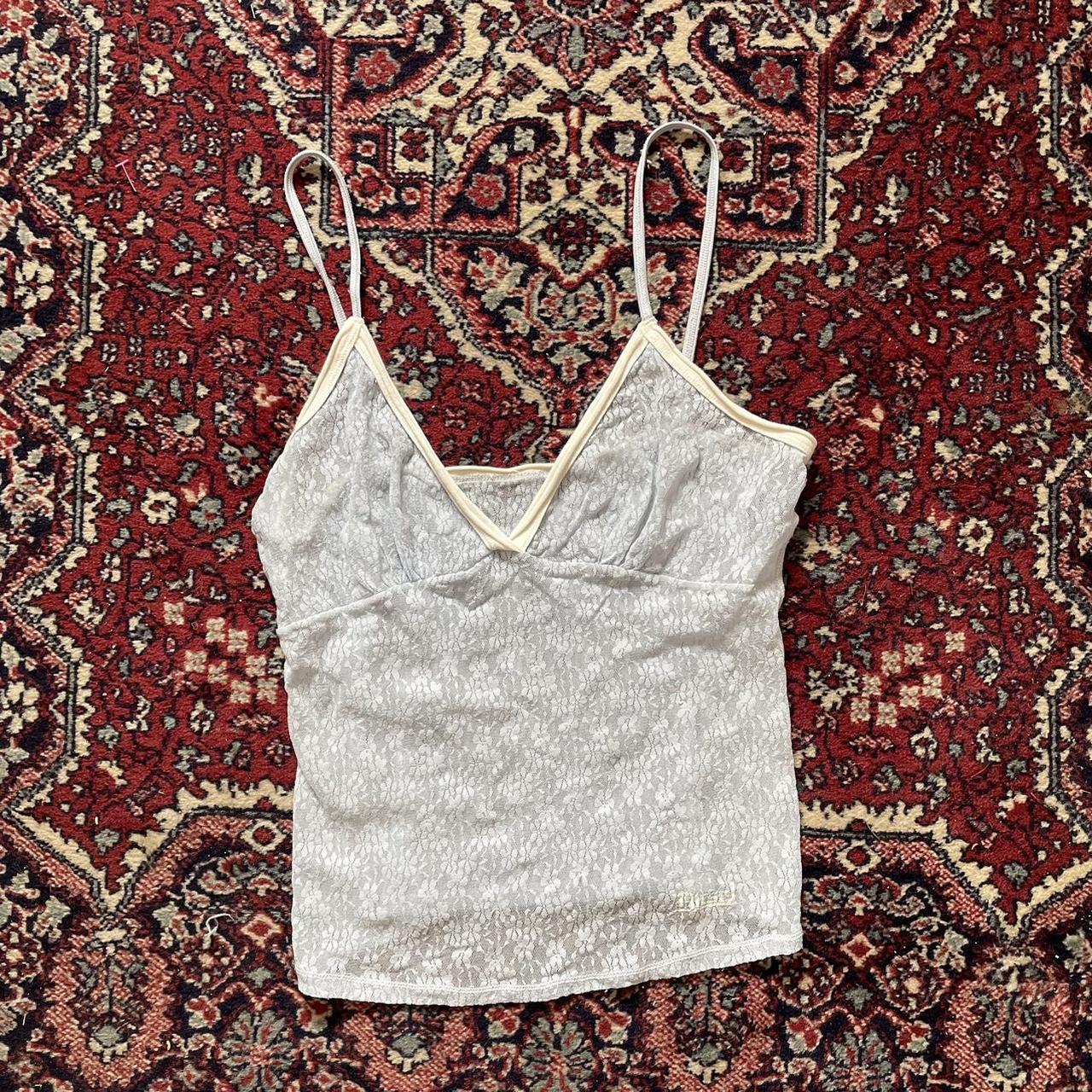 vintage 1990s/2000s all lace baby blue DIESEL cami... | Depop