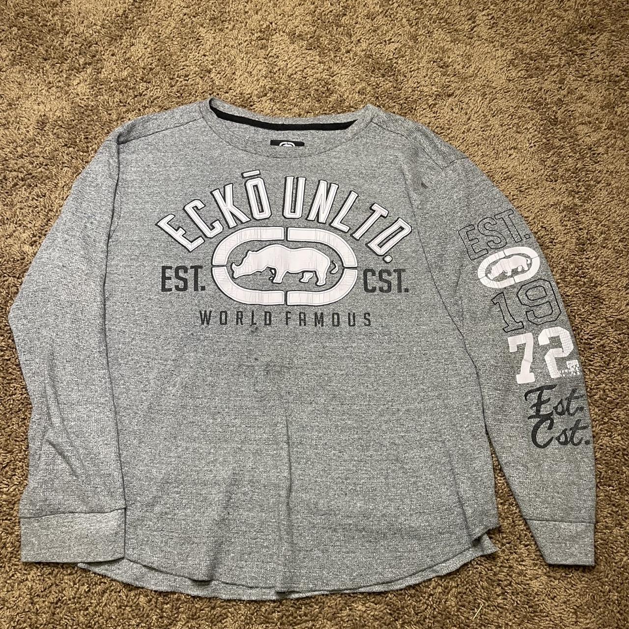 Grey Ecko Unltd. long sleeve T-shirt #grunge #Ecko... - Depop