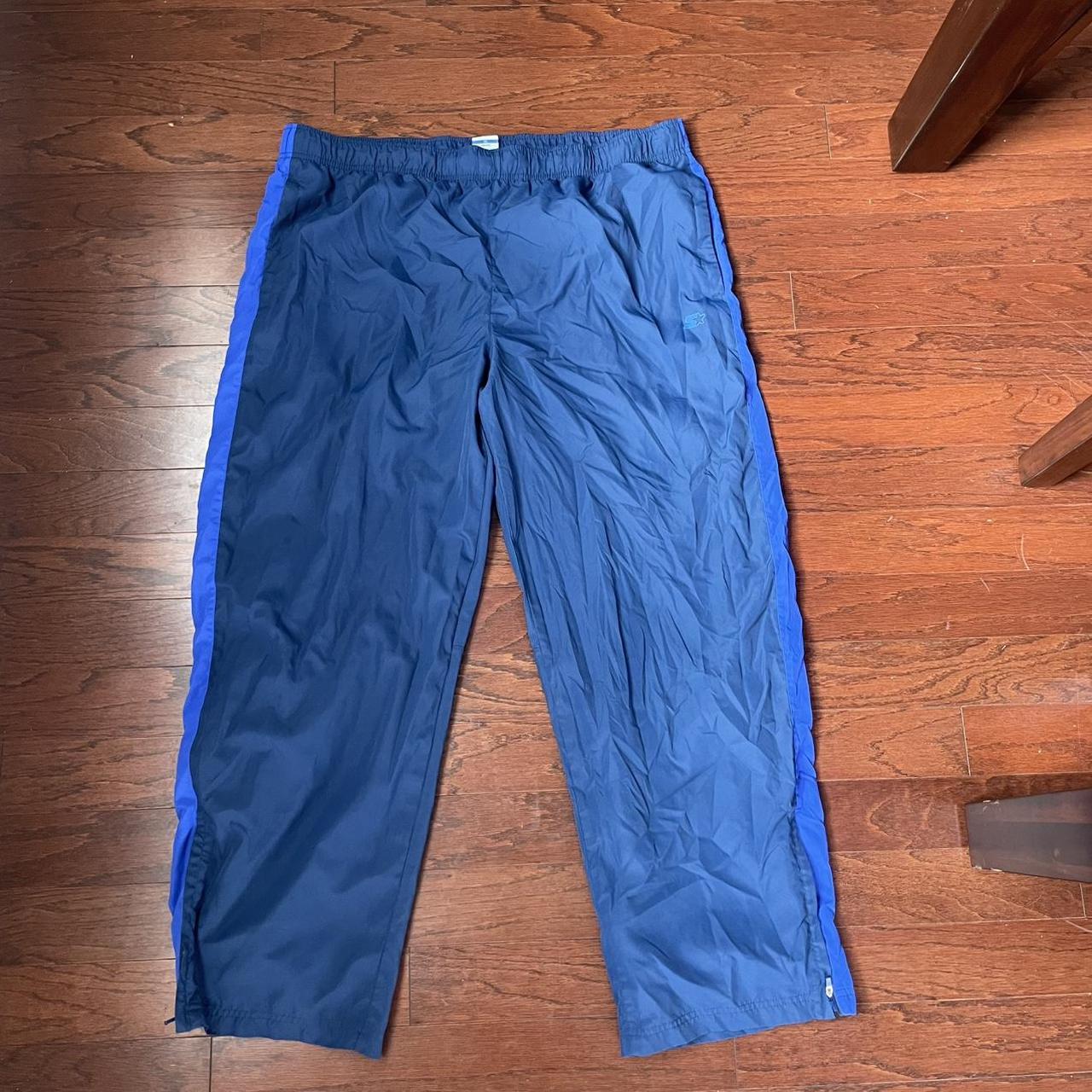 Blue Starter sweatpants with adjustable waistband... | Depop