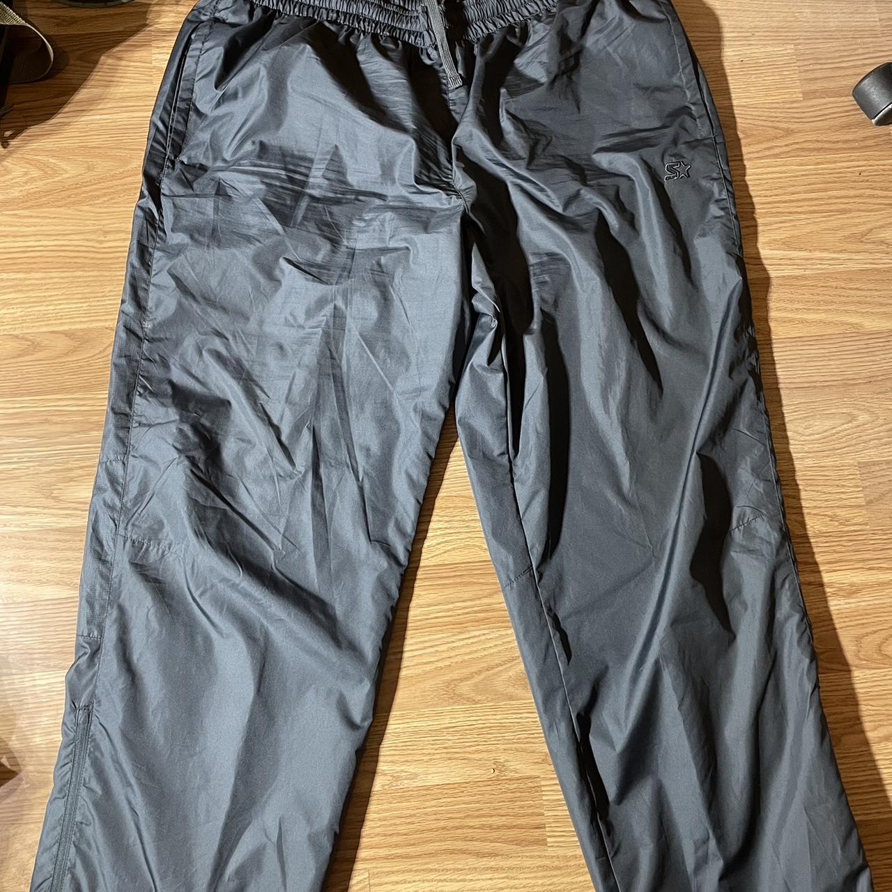 Grey starter pants with adjustable waistband... | Depop
