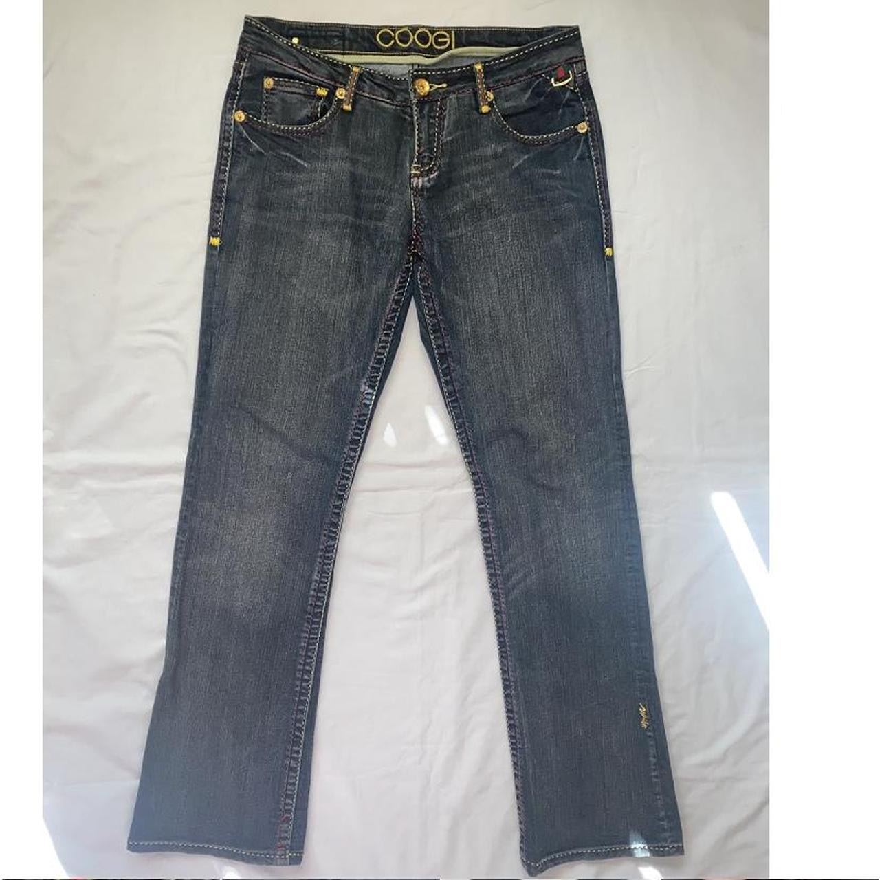 COOGI Women's 15/16 Dark Wash Lowrise Bootcut... - Depop