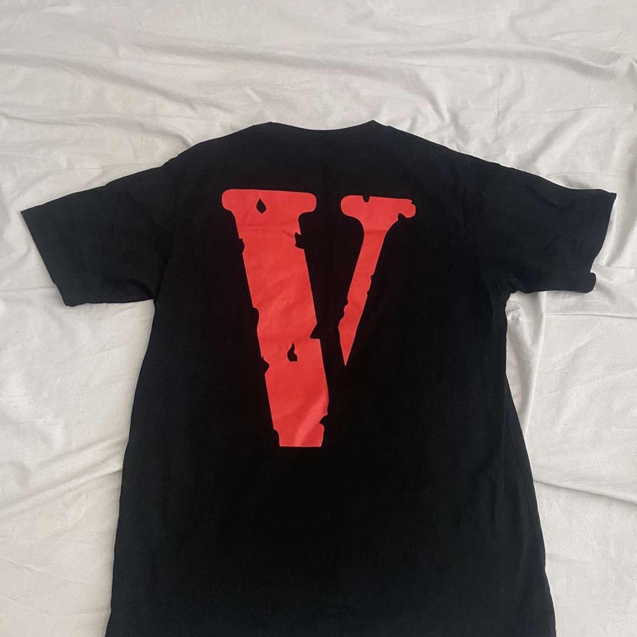 red vlone main tag neck tag cut off used - Depop