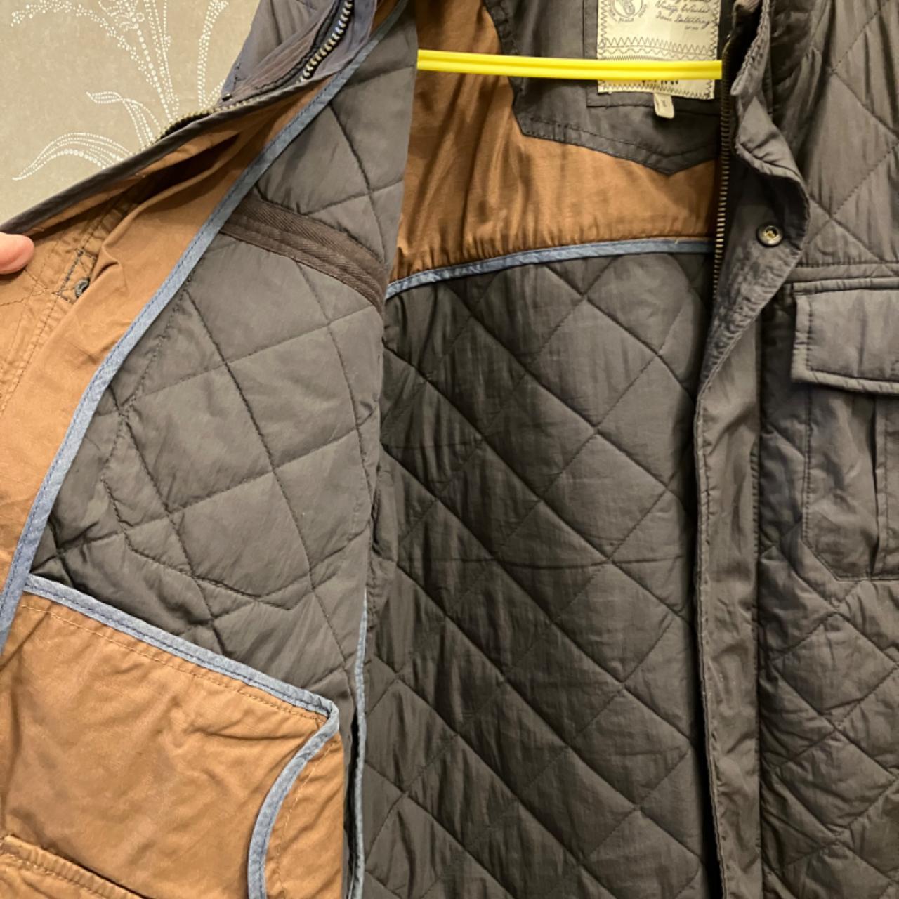 Men’s dark brown puffer style Fat Face coat - Depop