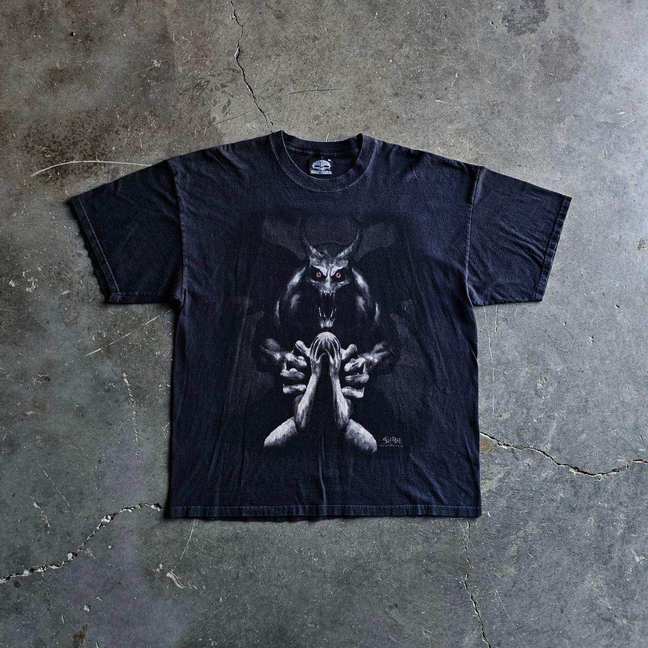 vintage skullbone demon horror gothic punk dragon... | Depop