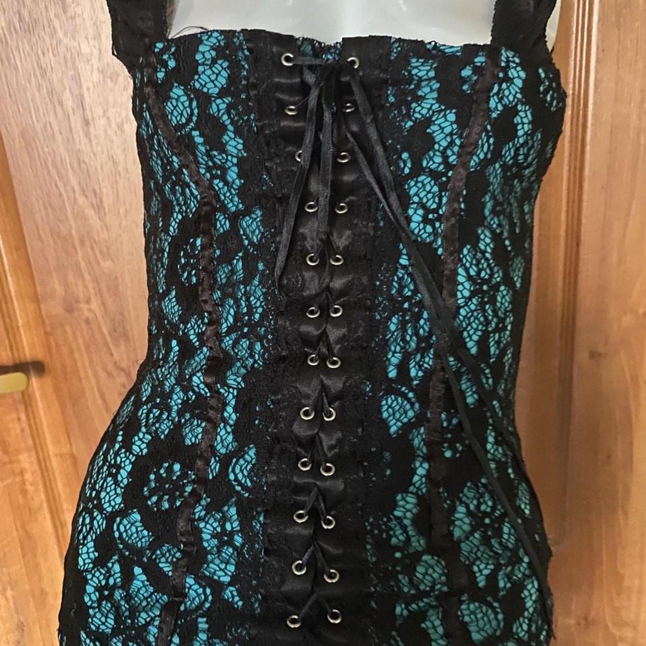 Vintage tie up gothic corset top Fits xs/s Brand:... - Depop