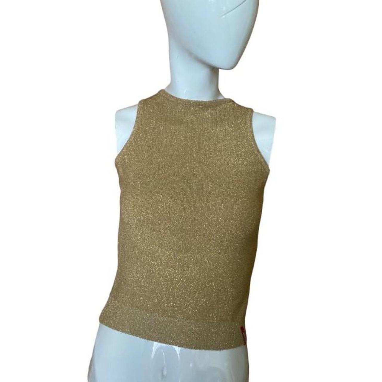 Vintage archive shiny tank top Glitter thread Cut... - Depop