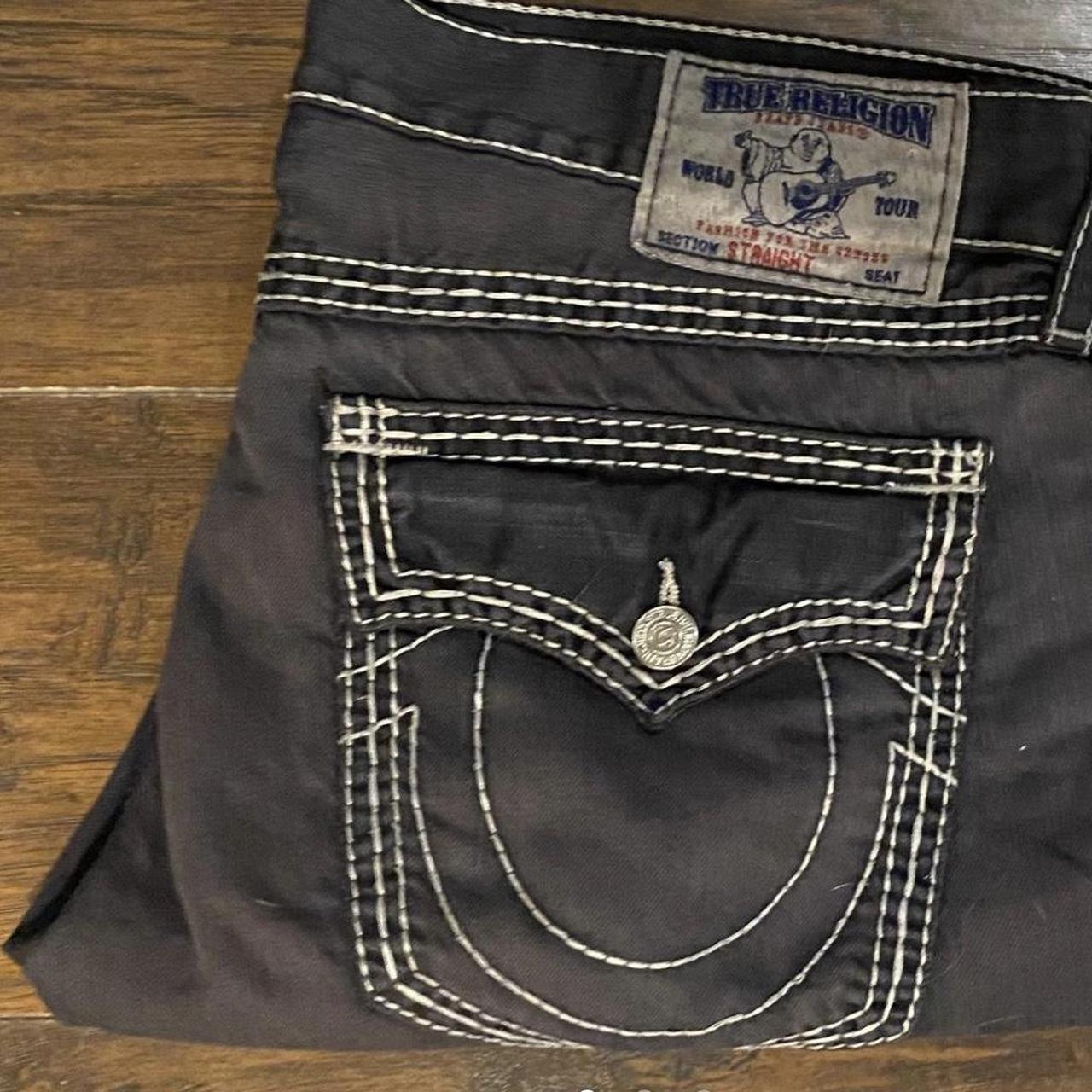 triple stitch black dyed true religion jeans... | Depop