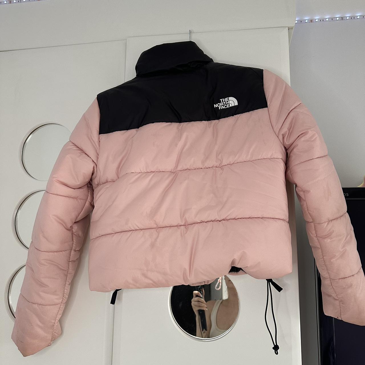 Pink North face cropped puffer coat Open to offers - Depop