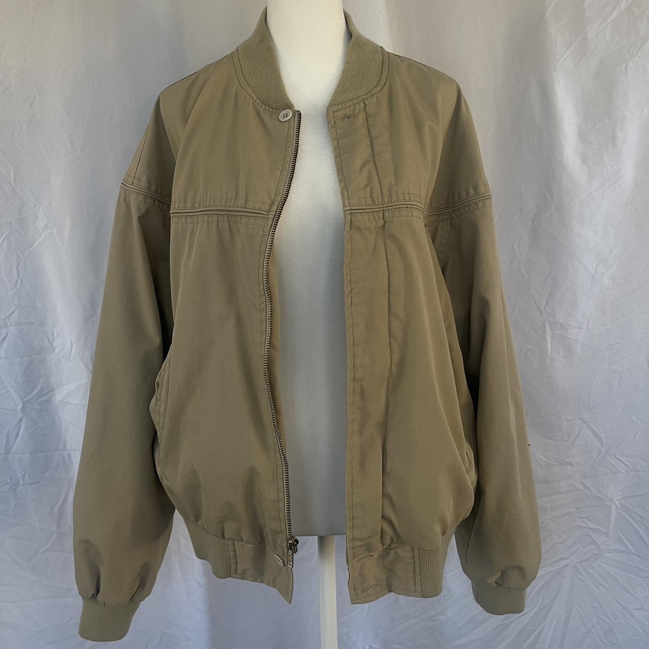 Towncraft tan bomber jacket, lightweight and soft. - Depop