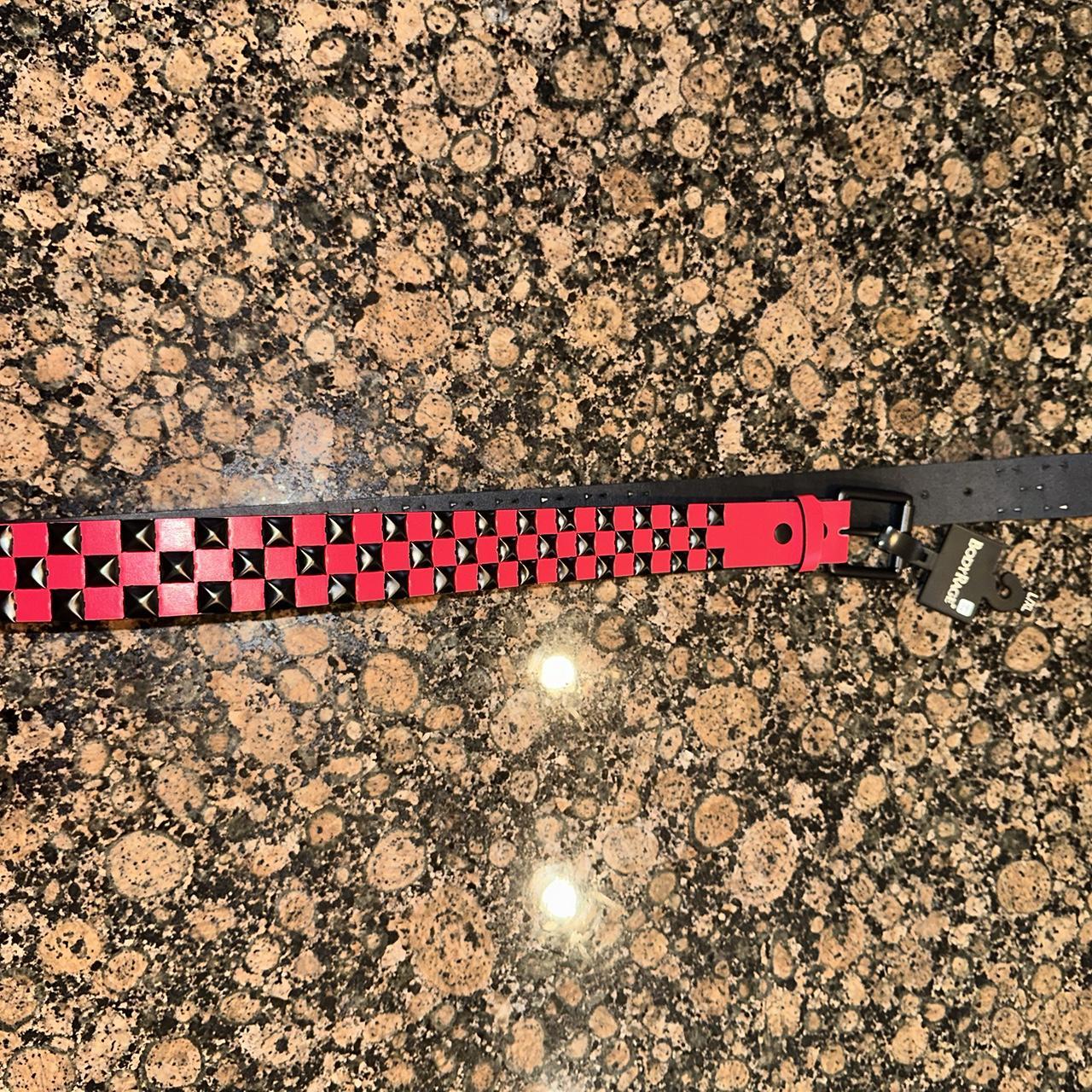Hot Topic Red & Black Checkered Belt Body Rage... - Depop