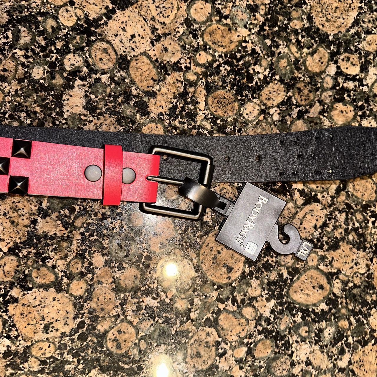 Hot Topic Red & Black Checkered Belt Body Rage... - Depop