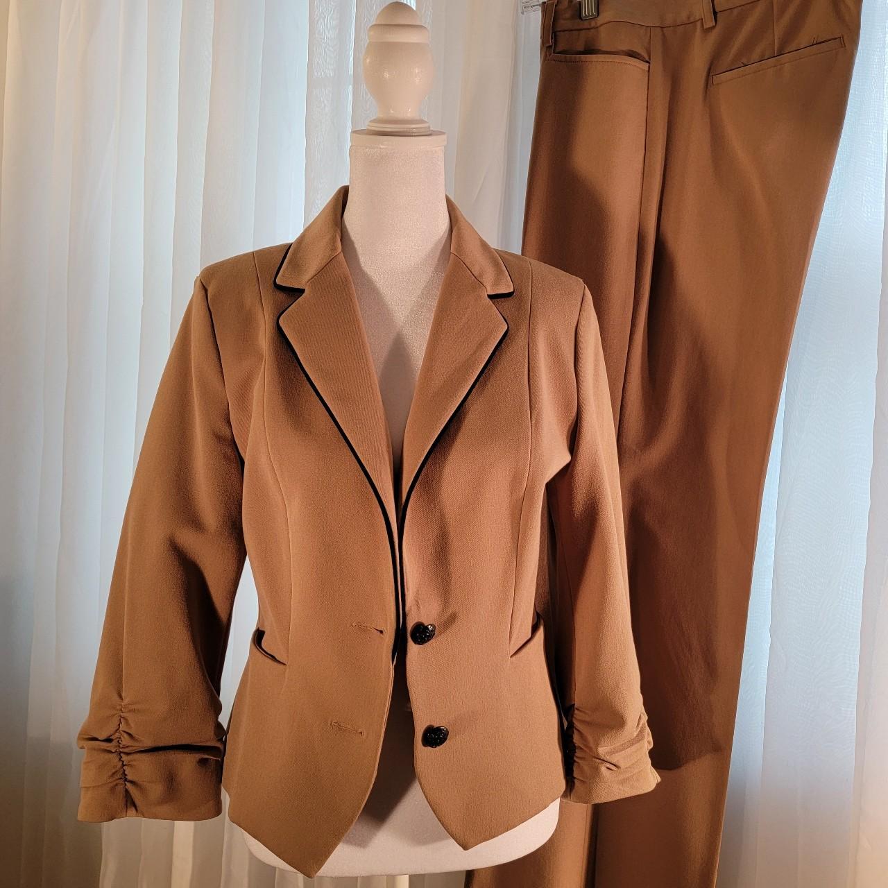 Two-piece suit: Editor wide leg pants and two... - Depop