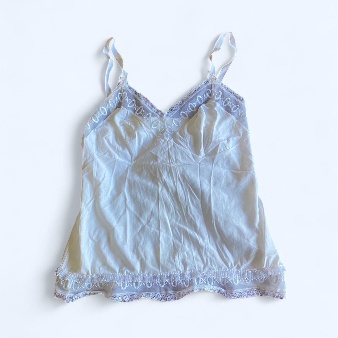 cottage core/fairy core vintage white lace trim bow... | Depop