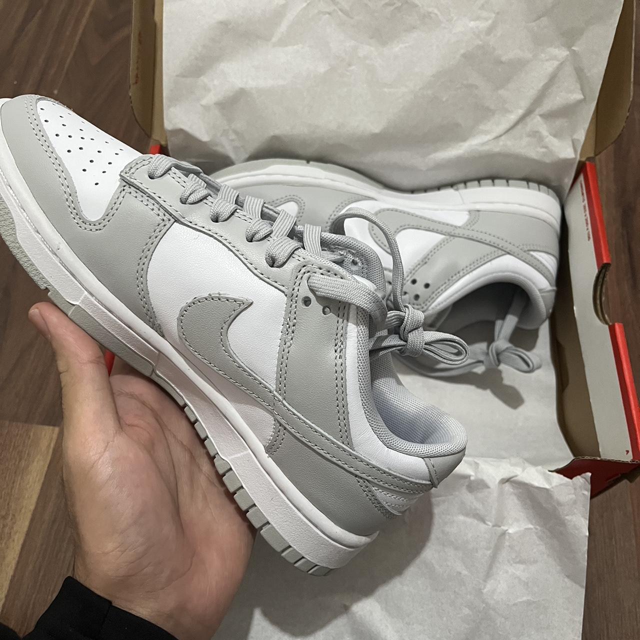 Nike grey dunks fogs Size 5.5 message before buying... - Depop