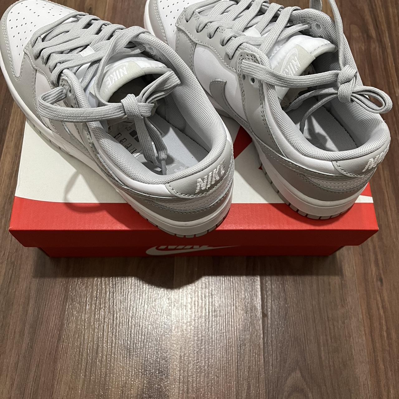 Nike grey dunks fogs Size 5.5 message before buying... - Depop