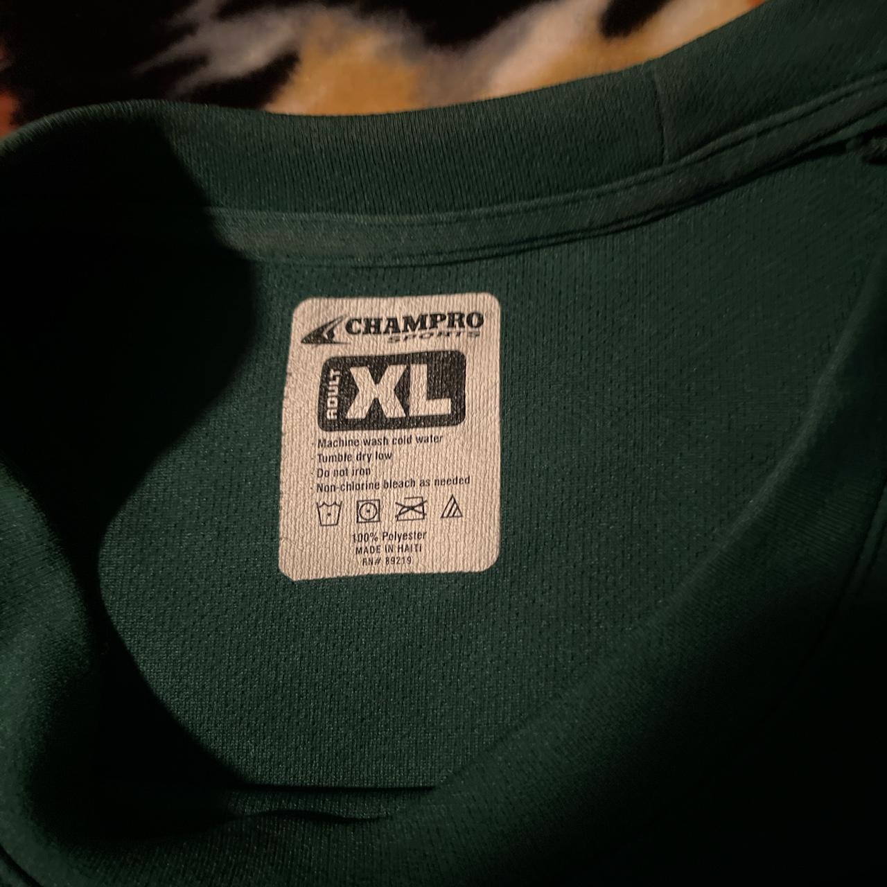 Green sports shirt, Cool design on front n back Big... - Depop