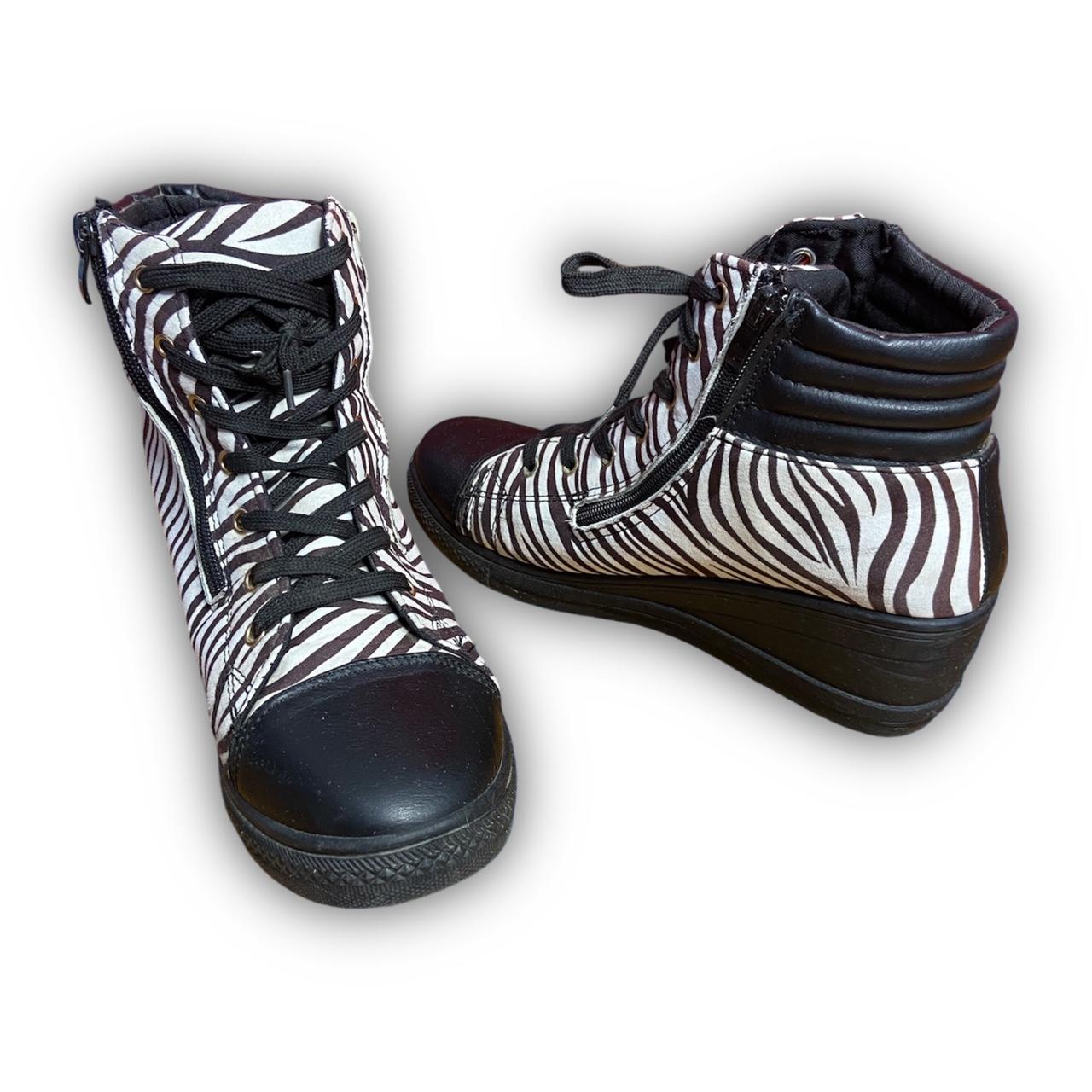 Zebra Platform Sneakers Brand: Unknown Size:... - Depop