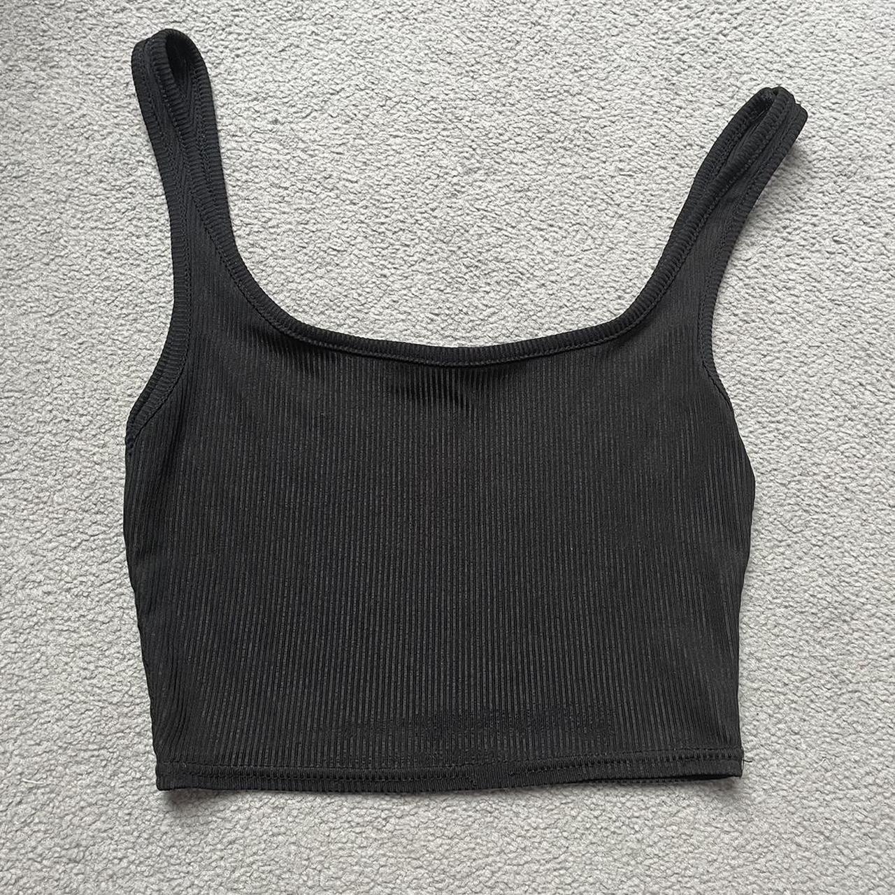black ribbed crop top - size 6 - pretty little thing... - Depop