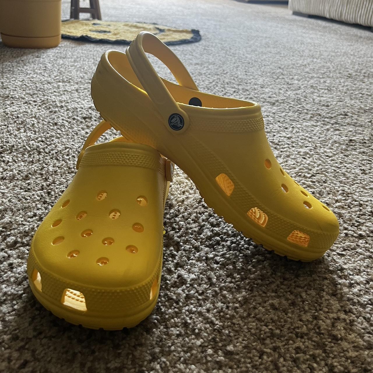 M12 Yellow Crocs #Crocs #Streetwear #SportMode #Yellow - Depop