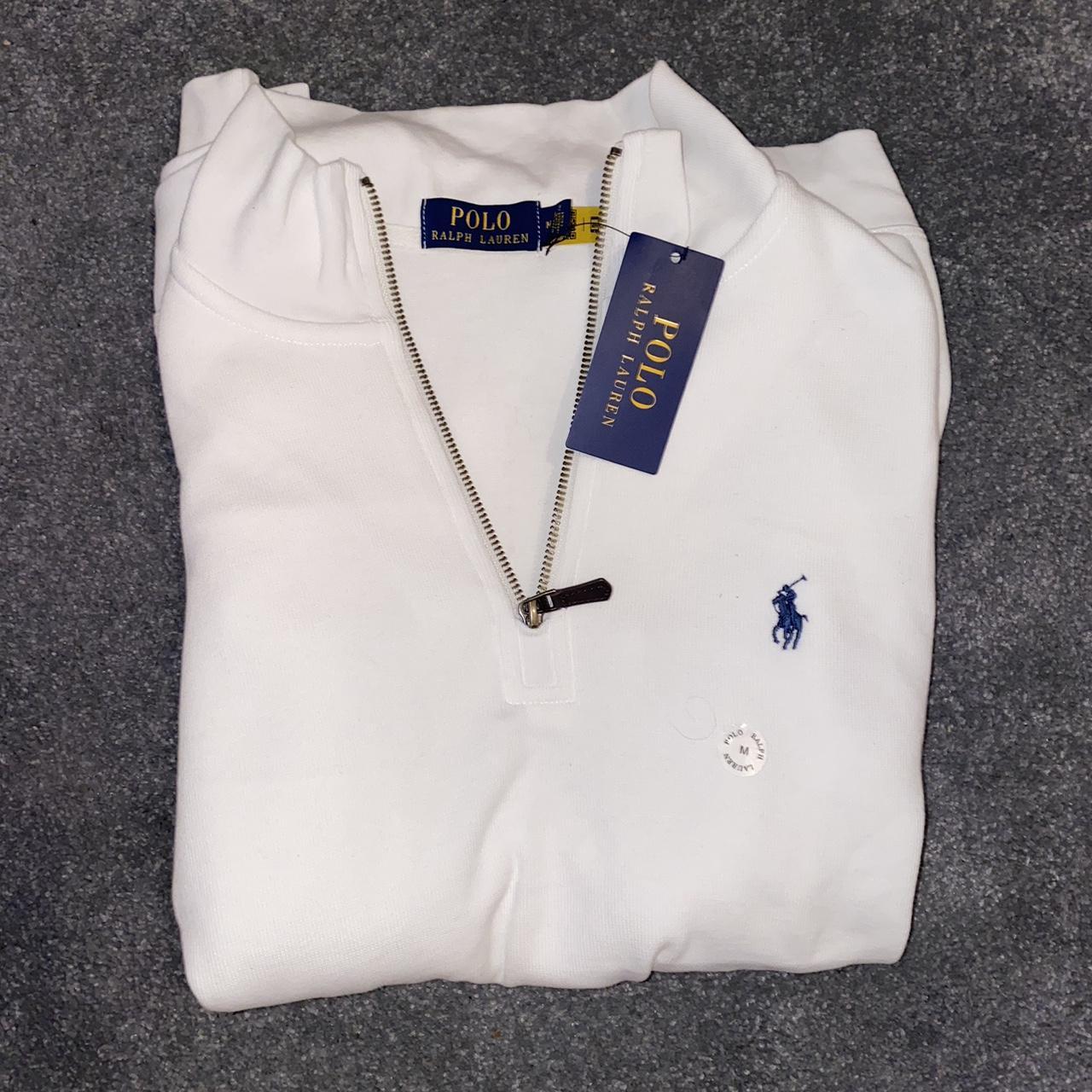 brand new Ralph Lauren 1/4 zip colour white never... - Depop