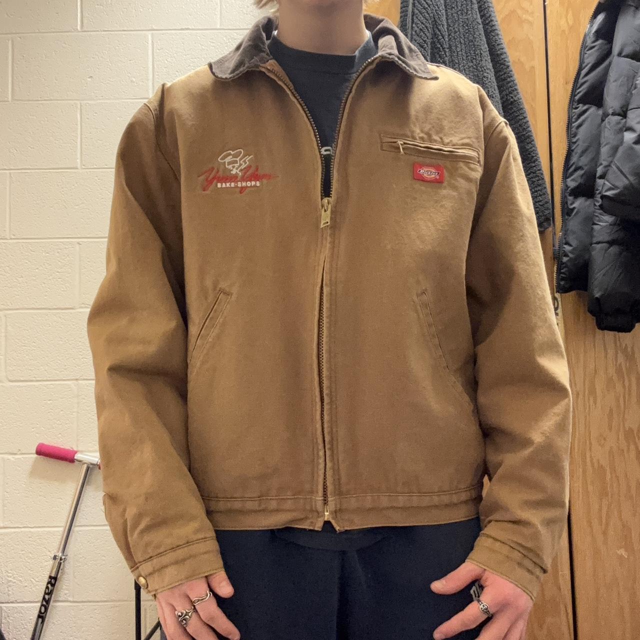 VTG Brown Dickies Detroit Jacket 90s-00s Zipup... | Depop