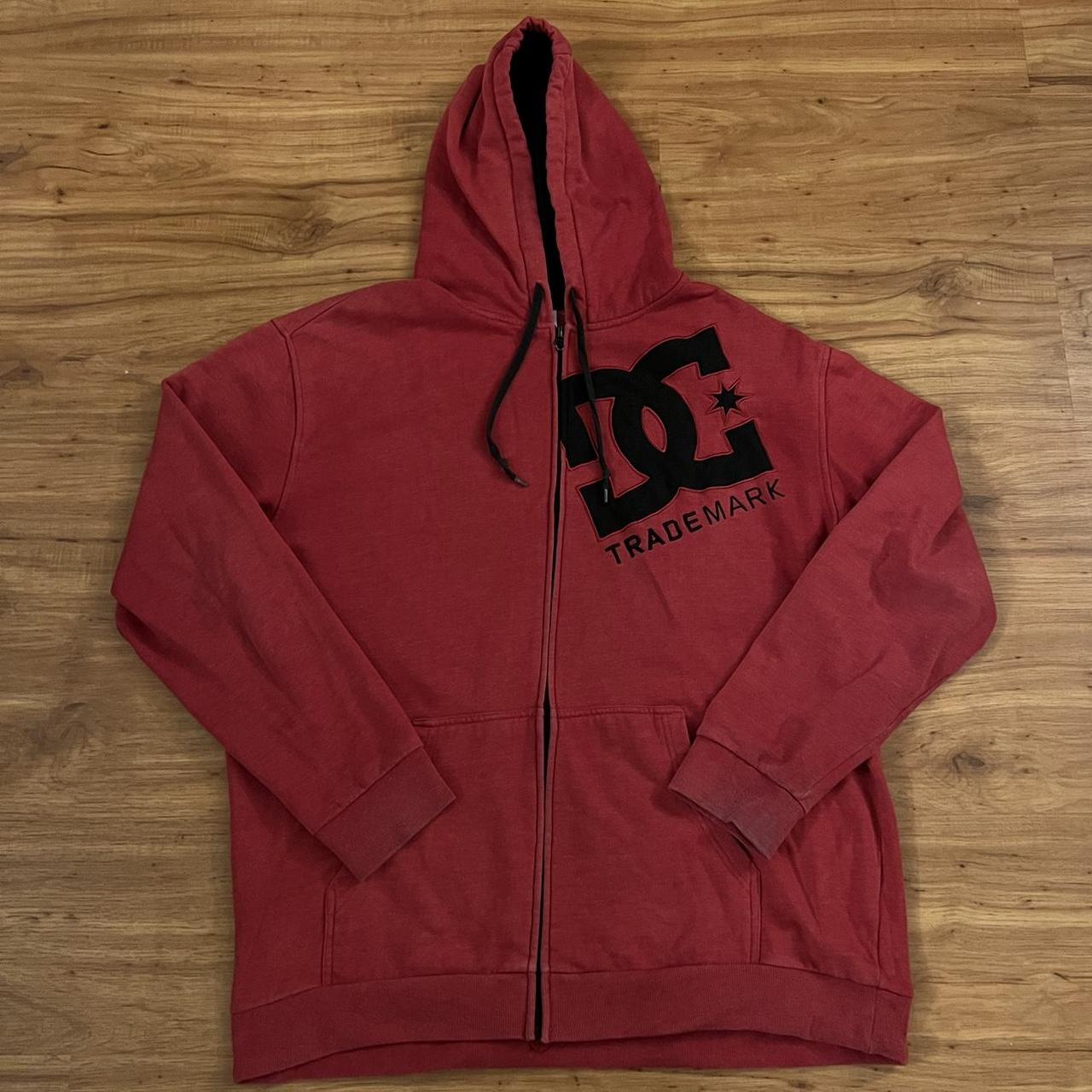 DC Shoes Men's Red Hoodie | Depop