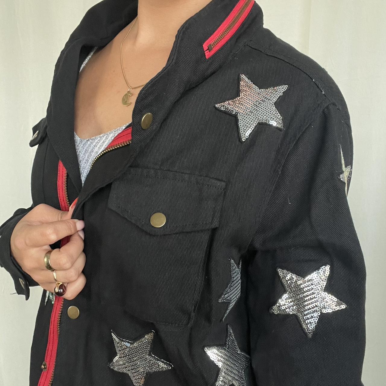 Sequin star jacket size small perfect for fall and... - Depop