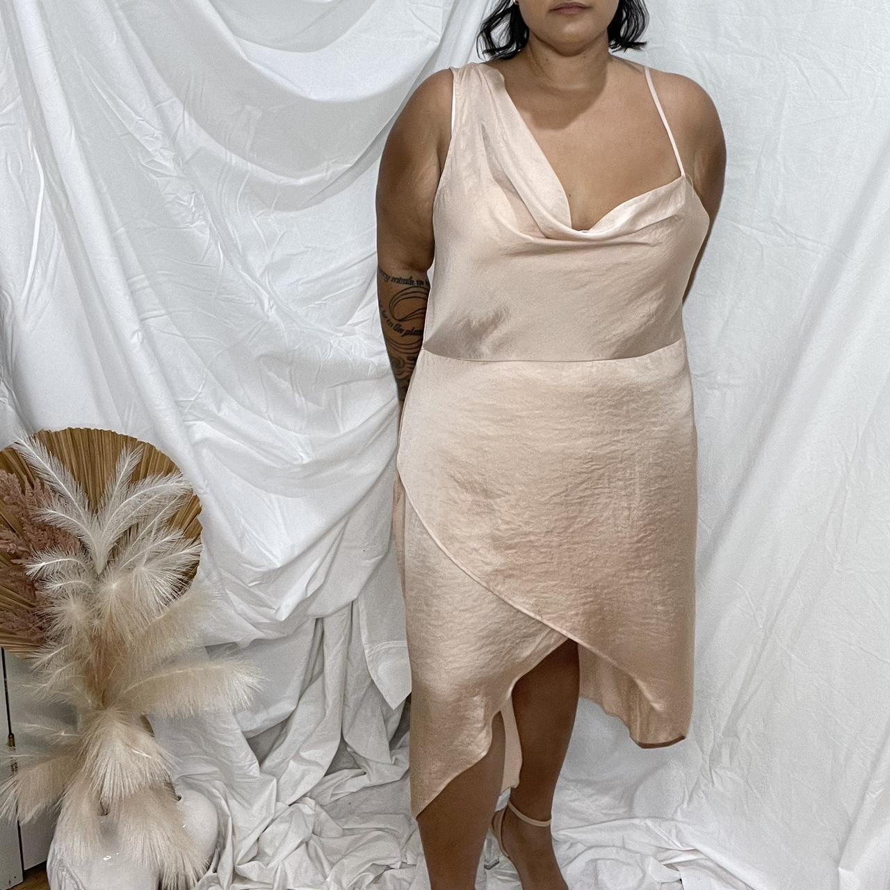 Boohoo Women's Gold Dress | Depop