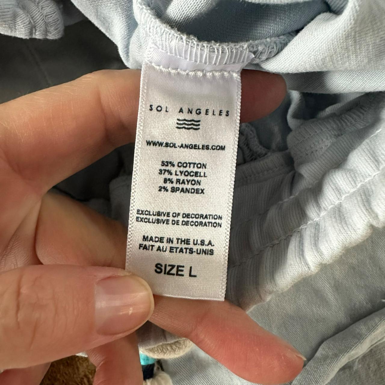 Sol Angeles light blue slim fit knit casual shorts... - Depop