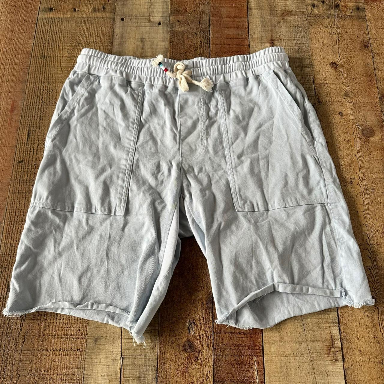 Sol Angeles light blue slim fit knit casual shorts... - Depop