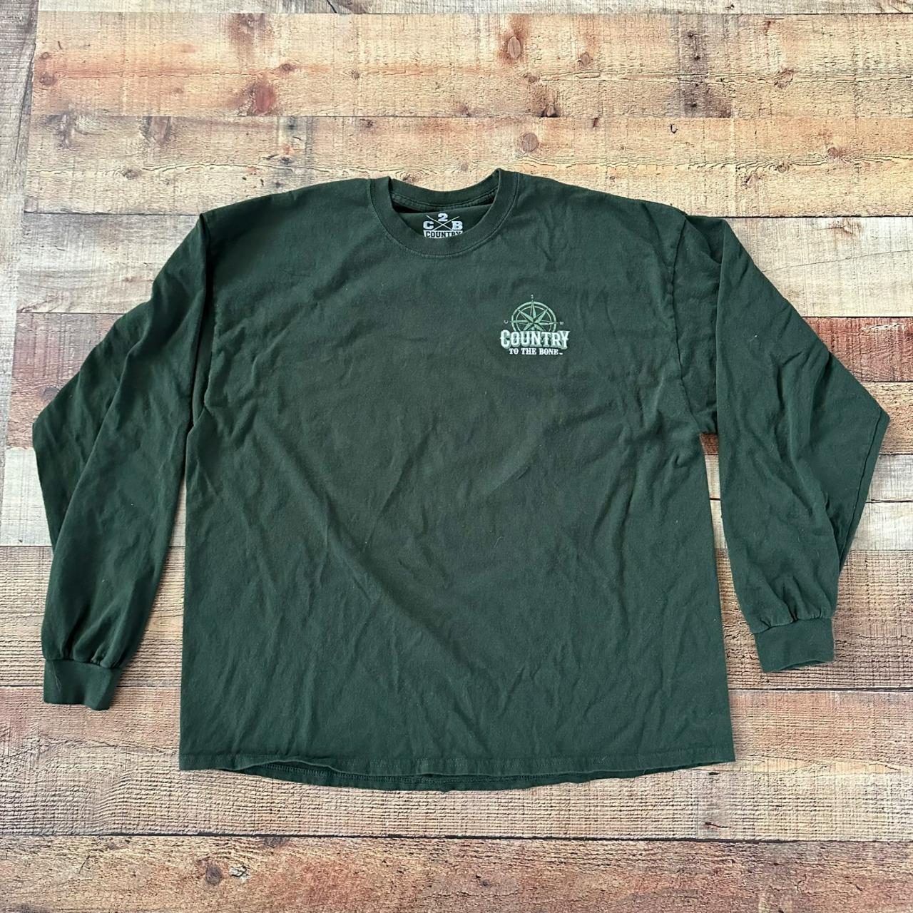 Country to the Bone C2B Green longsleeve whitetail... - Depop