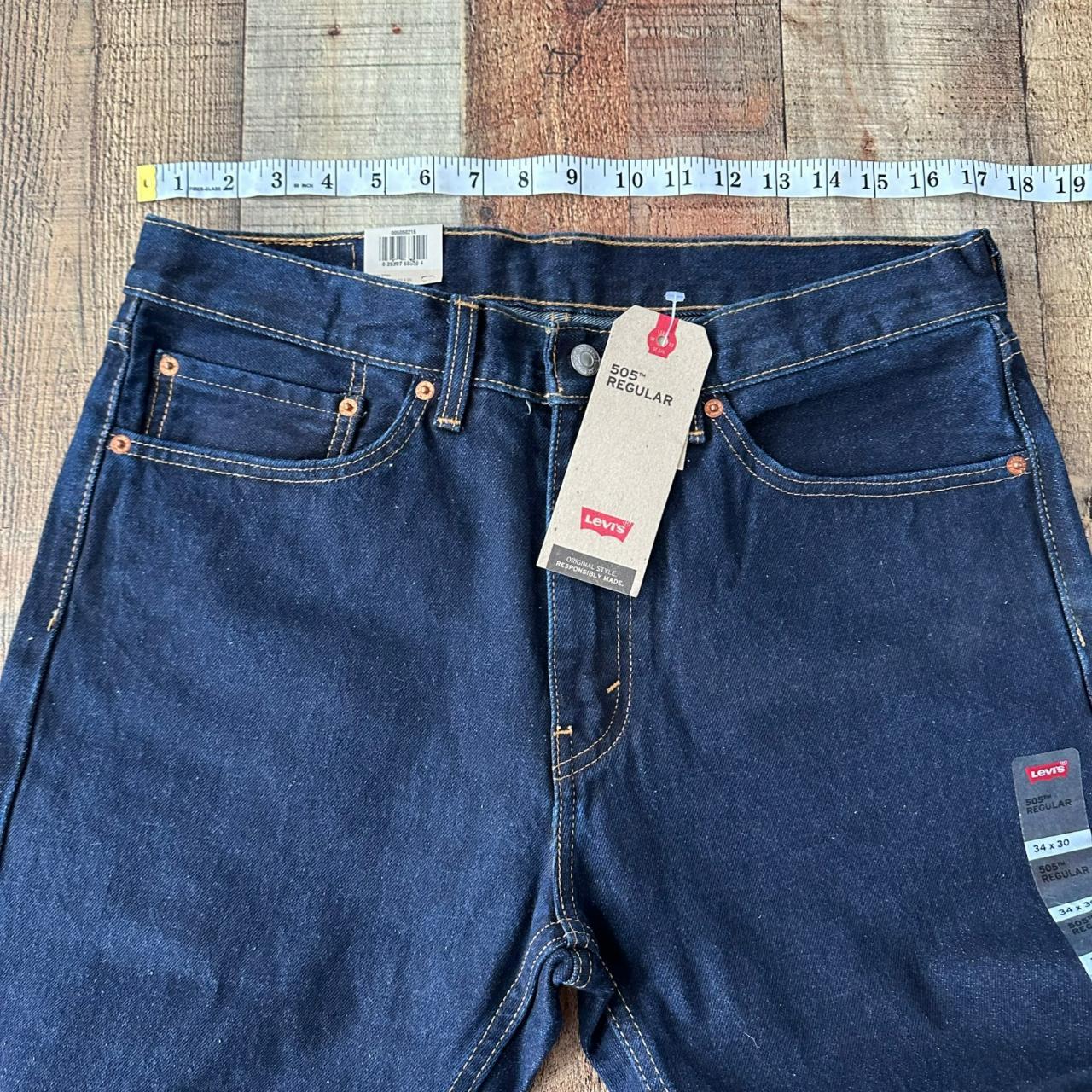 Levi Strauss men’s 505 regular straight leg in dark... - Depop