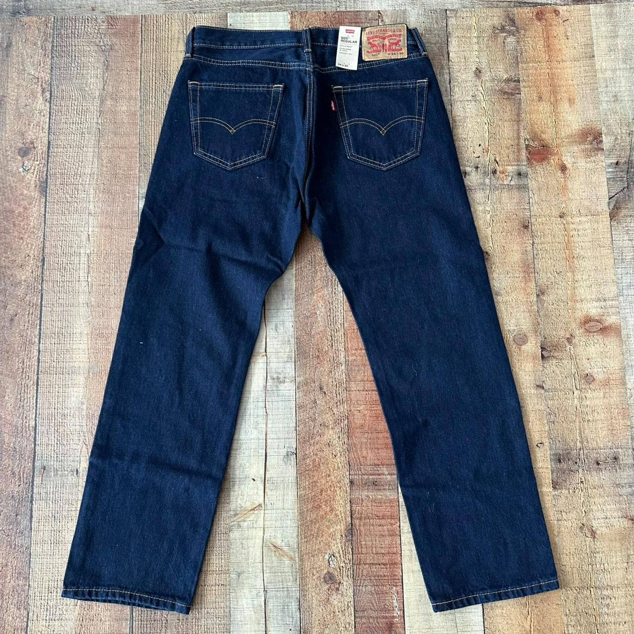 Levi Strauss men’s 505 regular straight leg in dark... - Depop