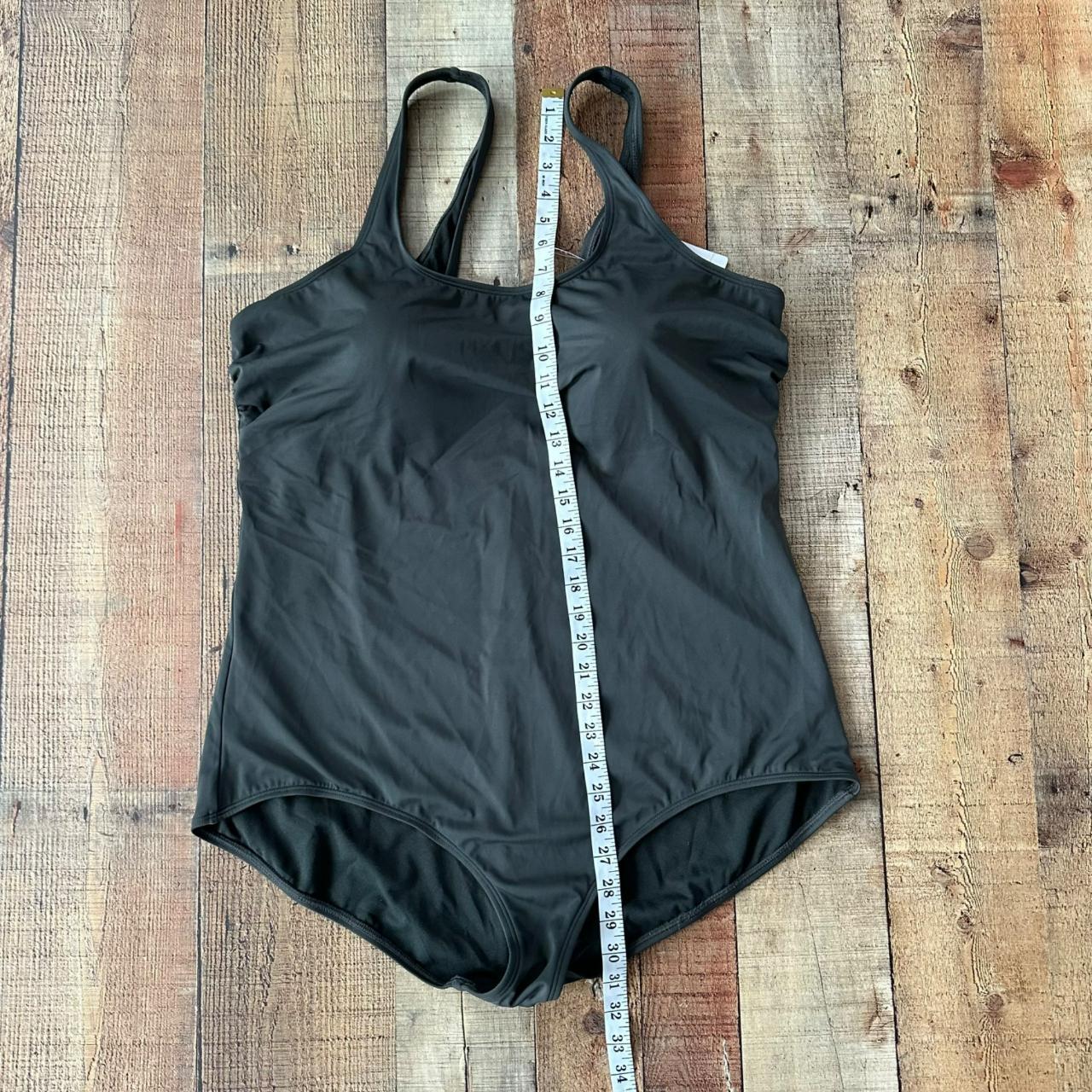 Delimira Swim One Piece Bathing Suit in Gray Plus... - Depop