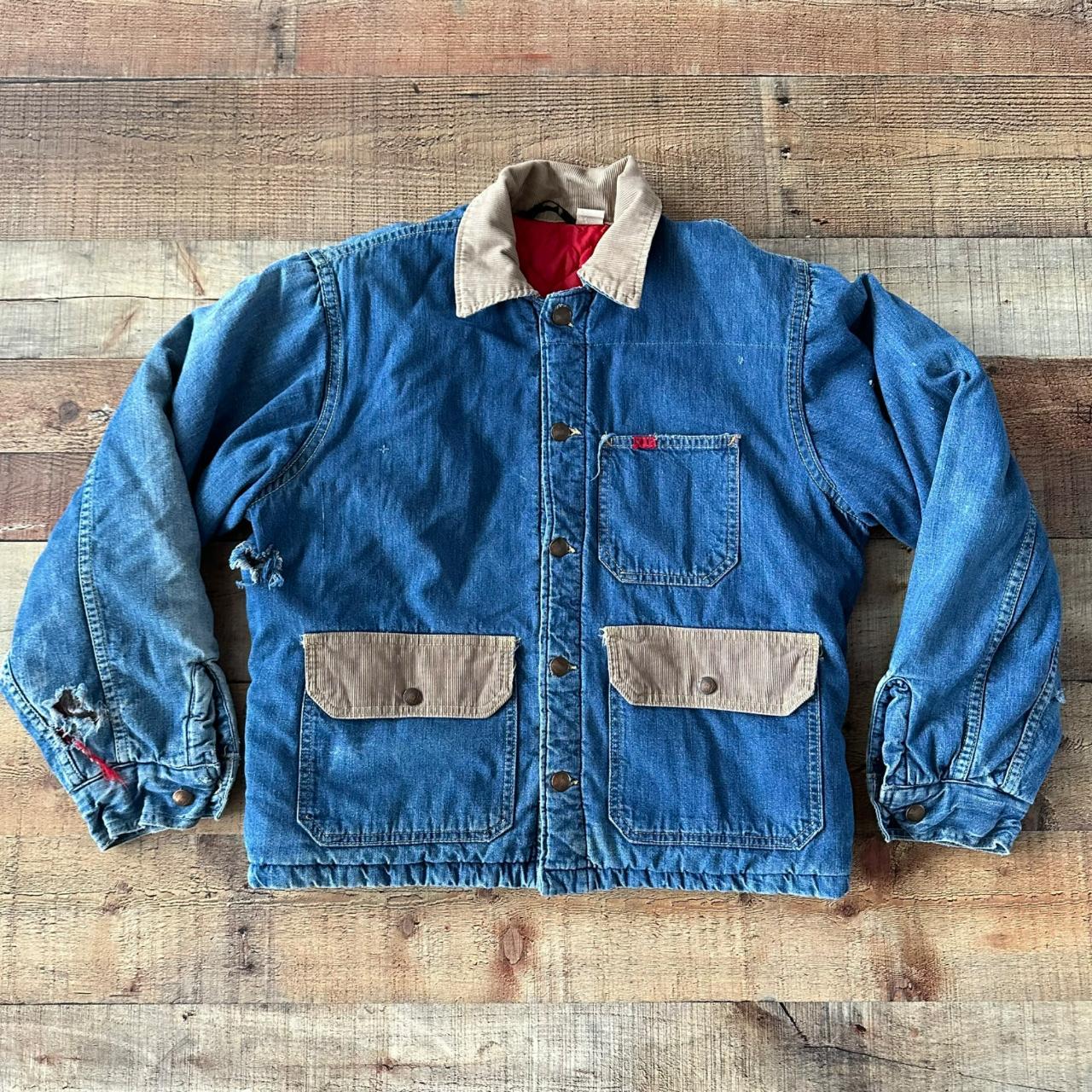 70’s Vintage Big Smith Denim Quilted Jacket with... | Depop