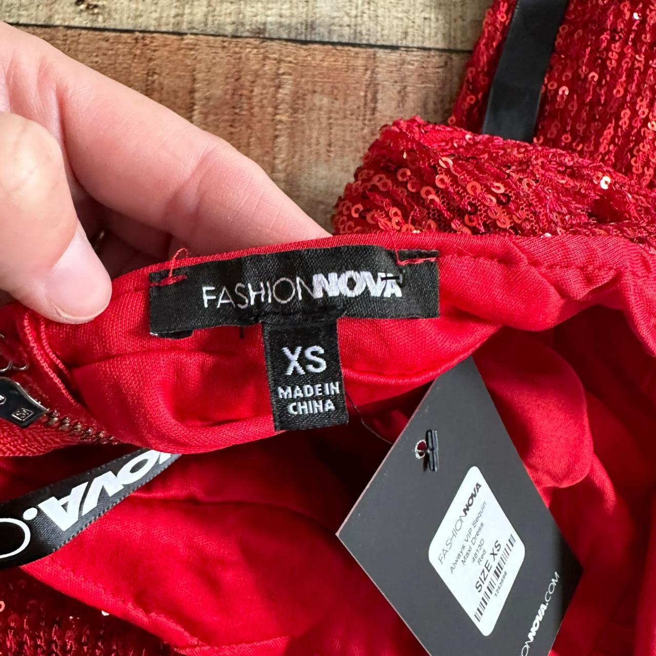 Fashion Nova Always VIP Sequin Maxi Dress in Red... | Depop