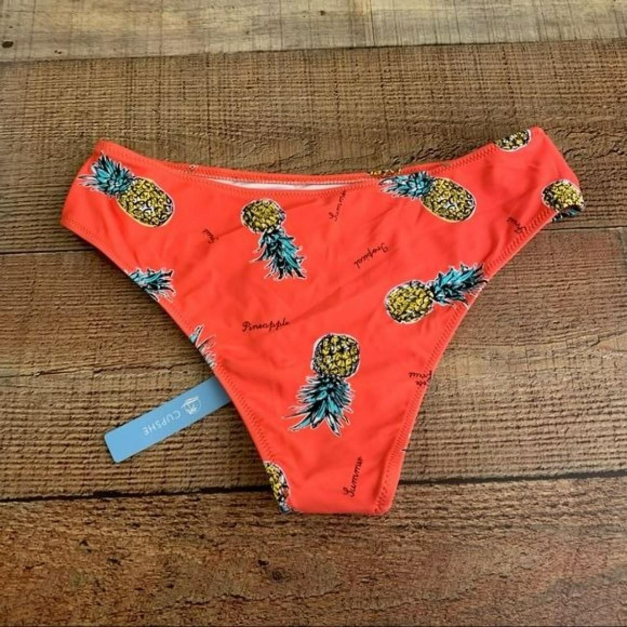 Cupshe womens coral pink pineapple bikini swimsuit... - Depop Cupshe womens coral pink pineapple bikini swimsuit... - Depop