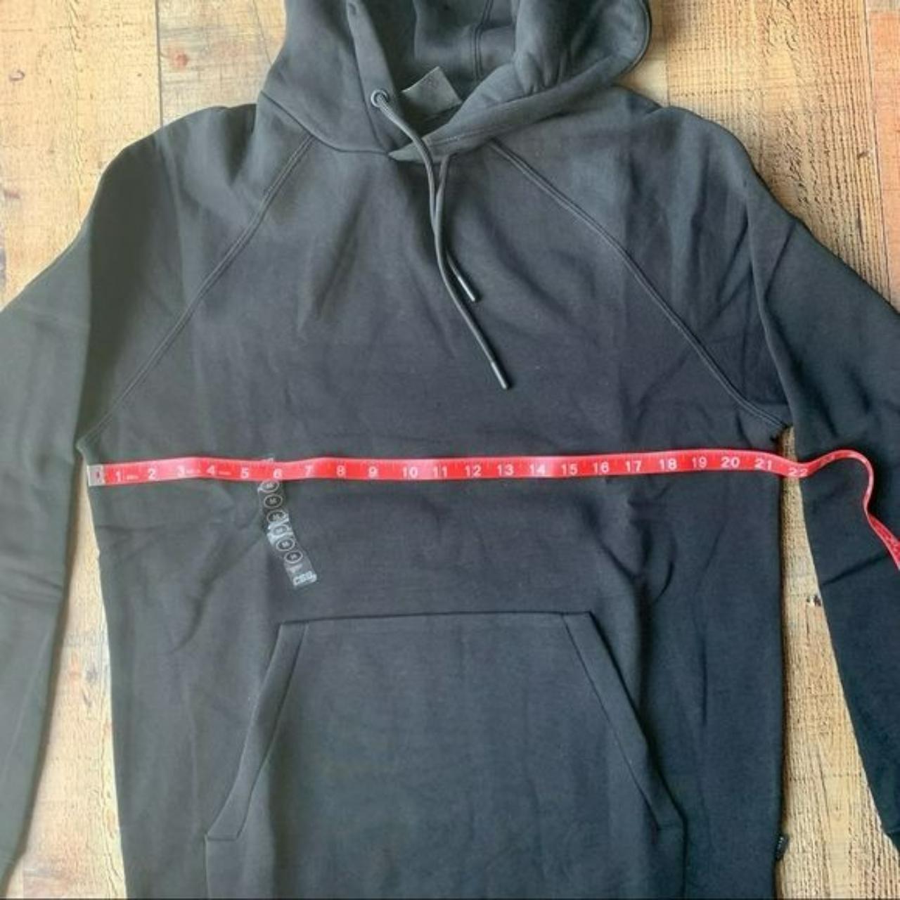 CSG men’s classic black fleece lined hooded pull... - Depop