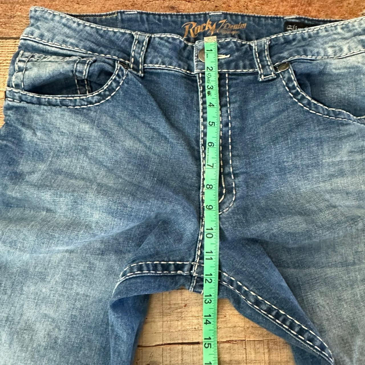 Rock 47 Wrangler Slim Boot Jeans 36x36 Blue Denim... - Depop