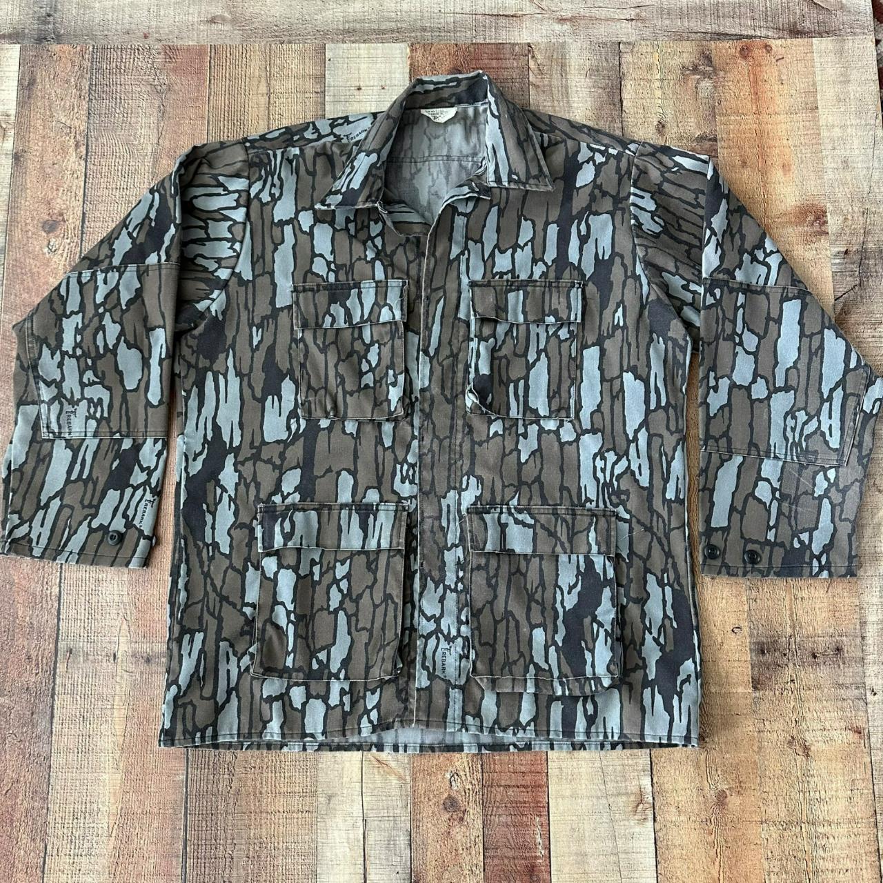 Vintage Men's Size XLarge Treebark Gray Green Camo... - Depop