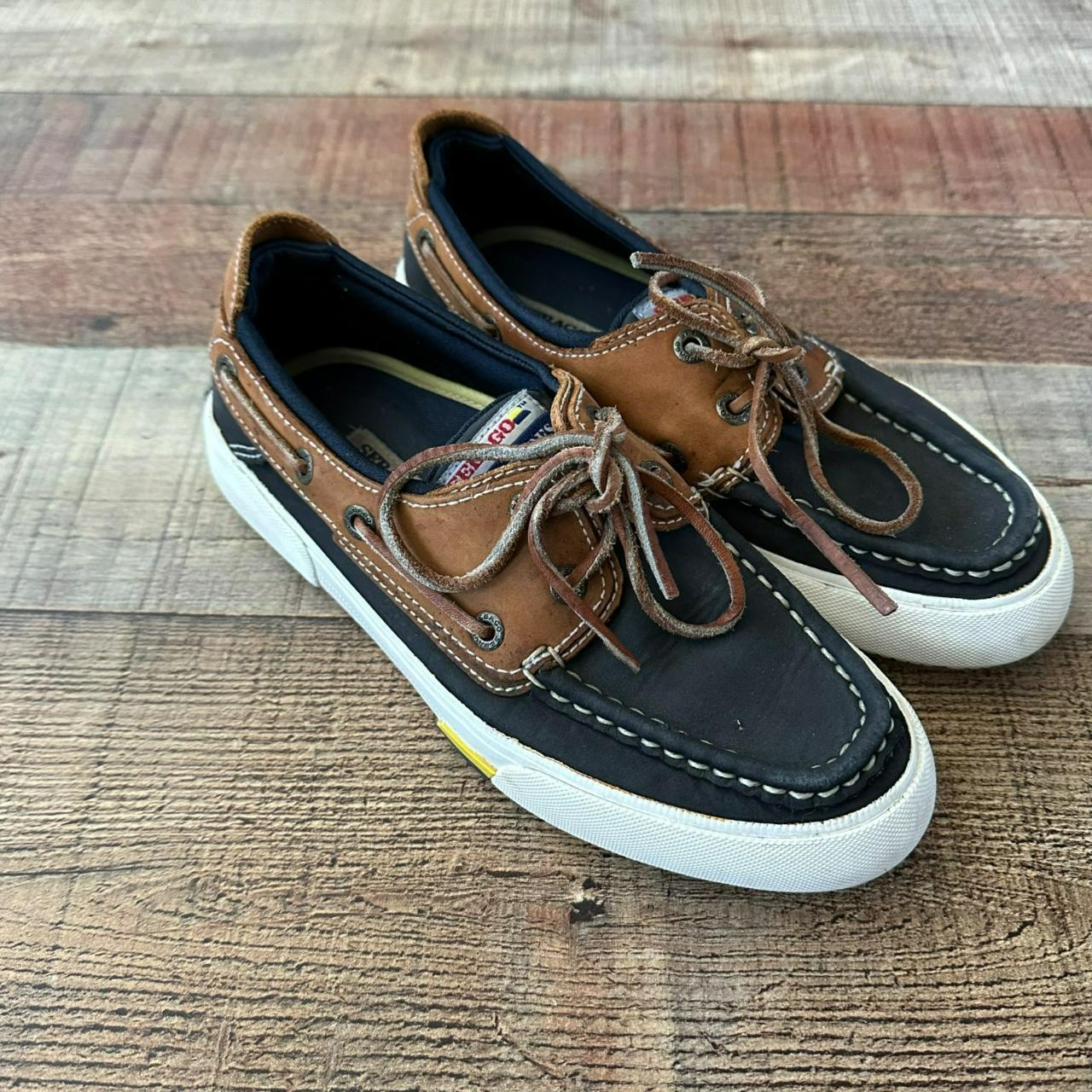 Sebago Docksides Men's Brown/Black Slip On Boat... - Depop