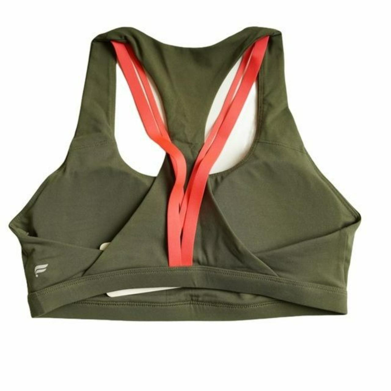 Fabletics olive green and bright coral pink sports... - Depop