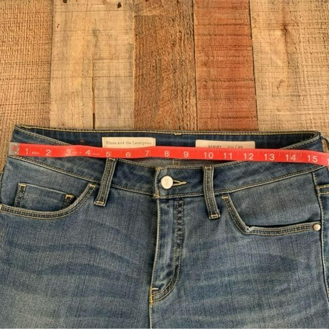 Pilcro and the Letterpress Denim Script color block... - Depop