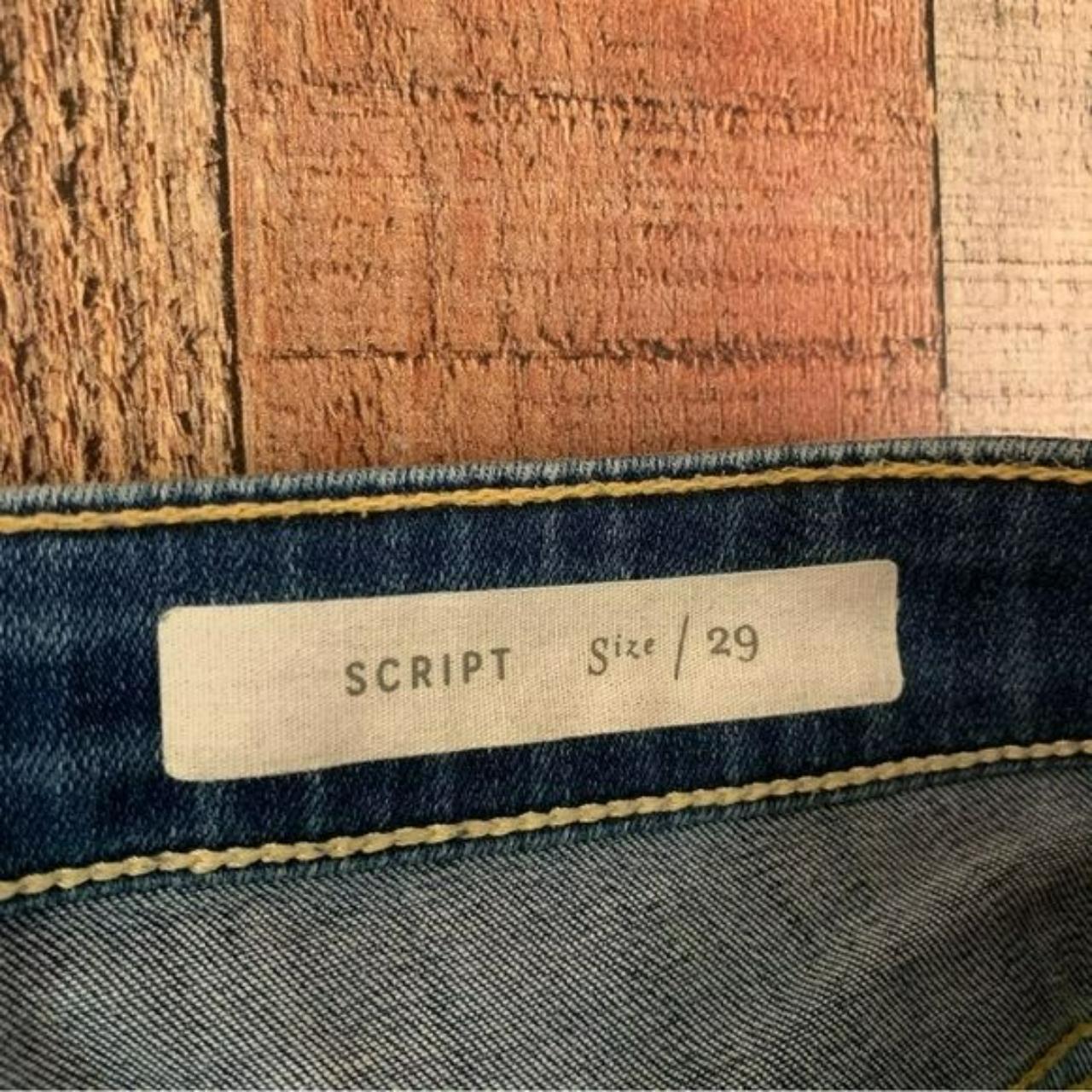 Pilcro and the Letterpress Denim Script color block... - Depop