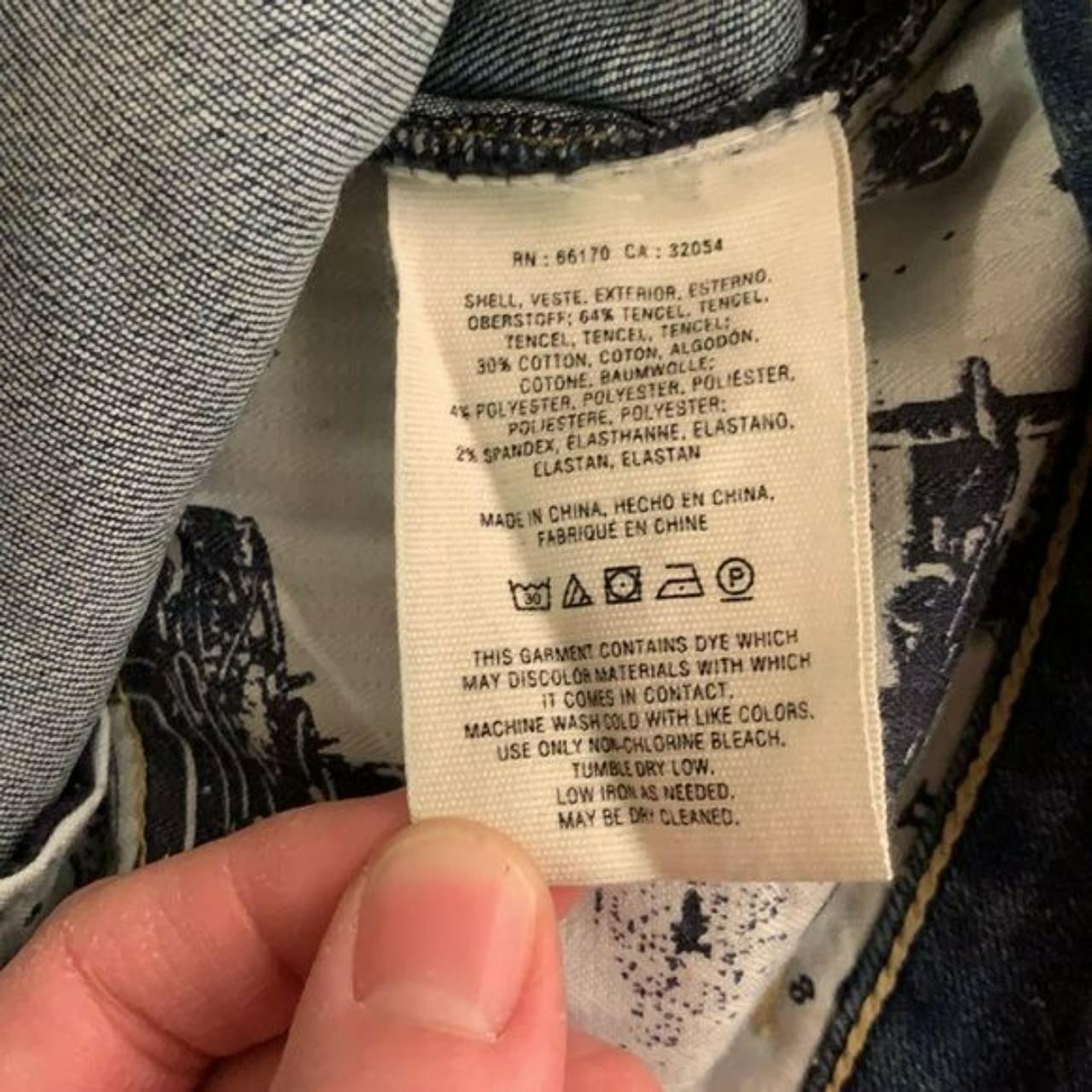 Pilcro and the Letterpress Denim Script color block... - Depop