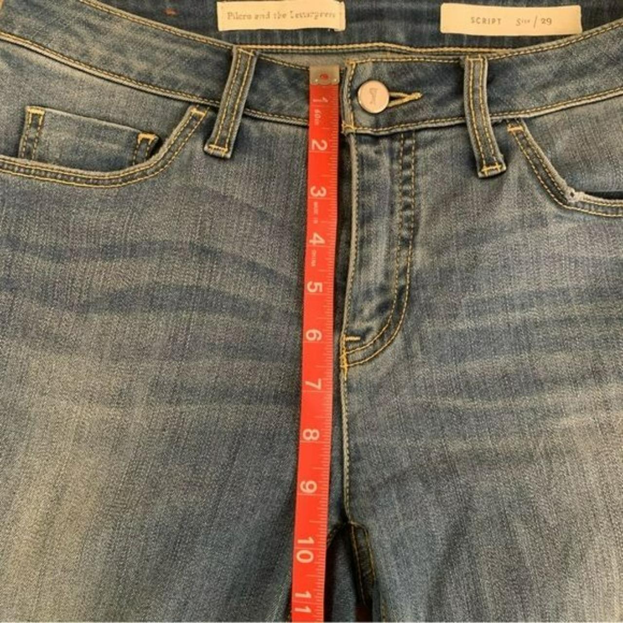 Pilcro and the Letterpress Denim Script color block... - Depop