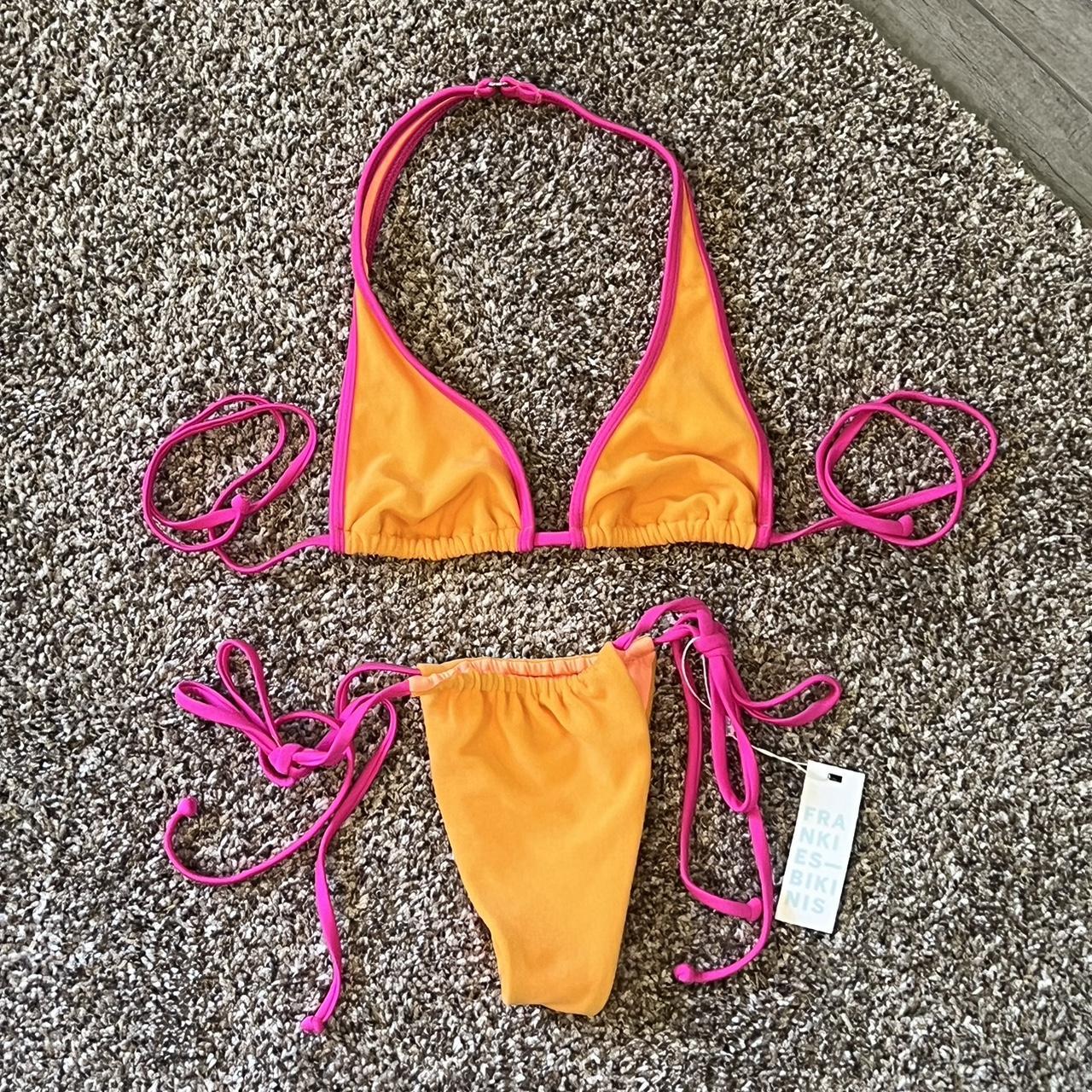 Frankies Bikinis Women's Orange and Pink Bikinis-and-tankini-sets | Depop