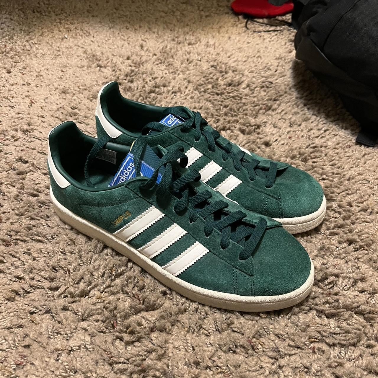 Green adidas campus Size-9 Nothing wrong with them... - Depop