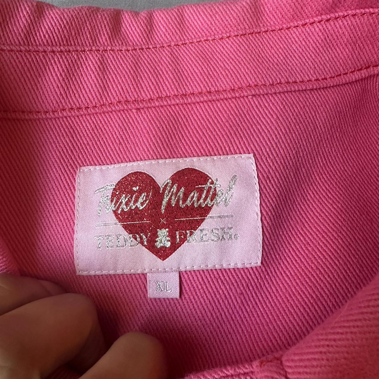 Trixie Mattel Pink Denim Jacket by Teddy Fresh Size:... - Depop